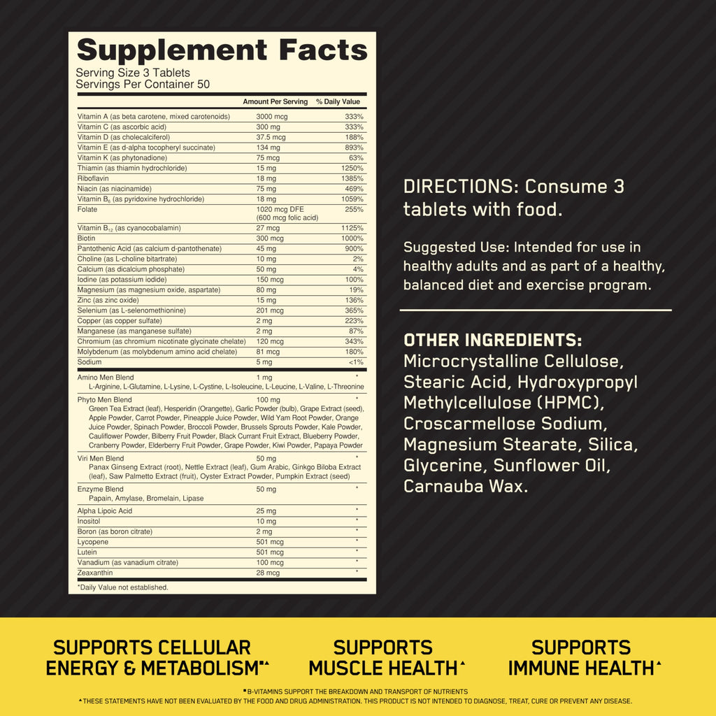 Optimum Nutrition Opti-Men Multivitamins 180 Tabs – MBT NUTRITION